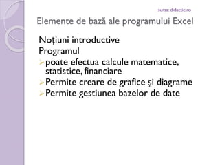 Elemente introductive excel | PPTX
