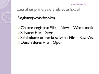 Elemente introductive excel | PPTX
