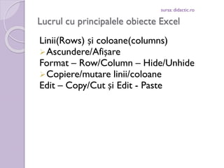 Elemente introductive excel | PPTX