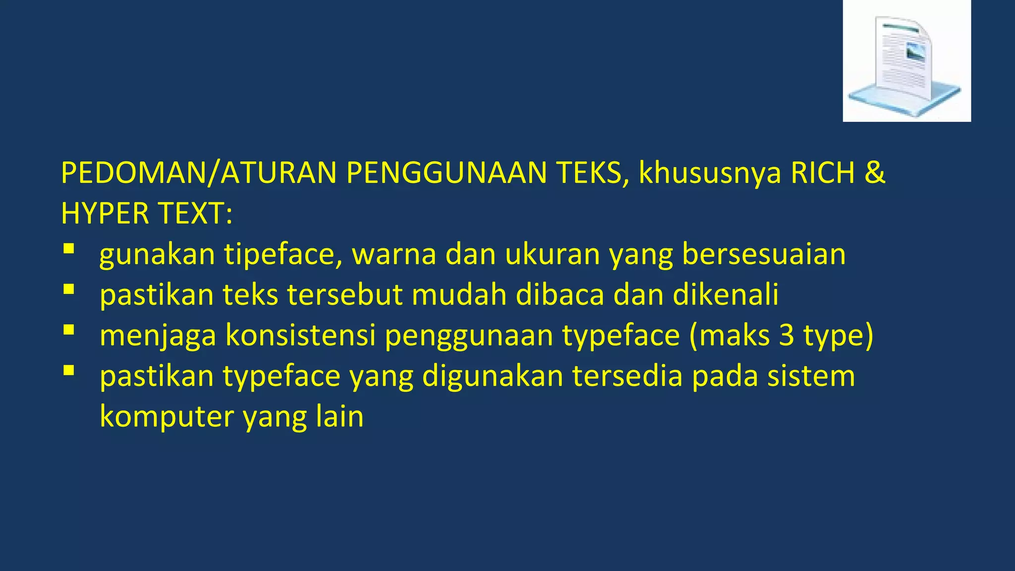 Elemen teks dalam multimedia | PPT