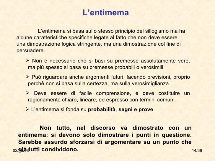 Elementi Di Retorica Aristotelica