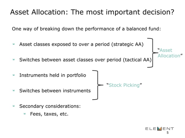 “Importance of asset allocation in a low yield environment” – Element ...