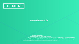 ELEMENT Insurance - NOAH19 Berlin | PPT