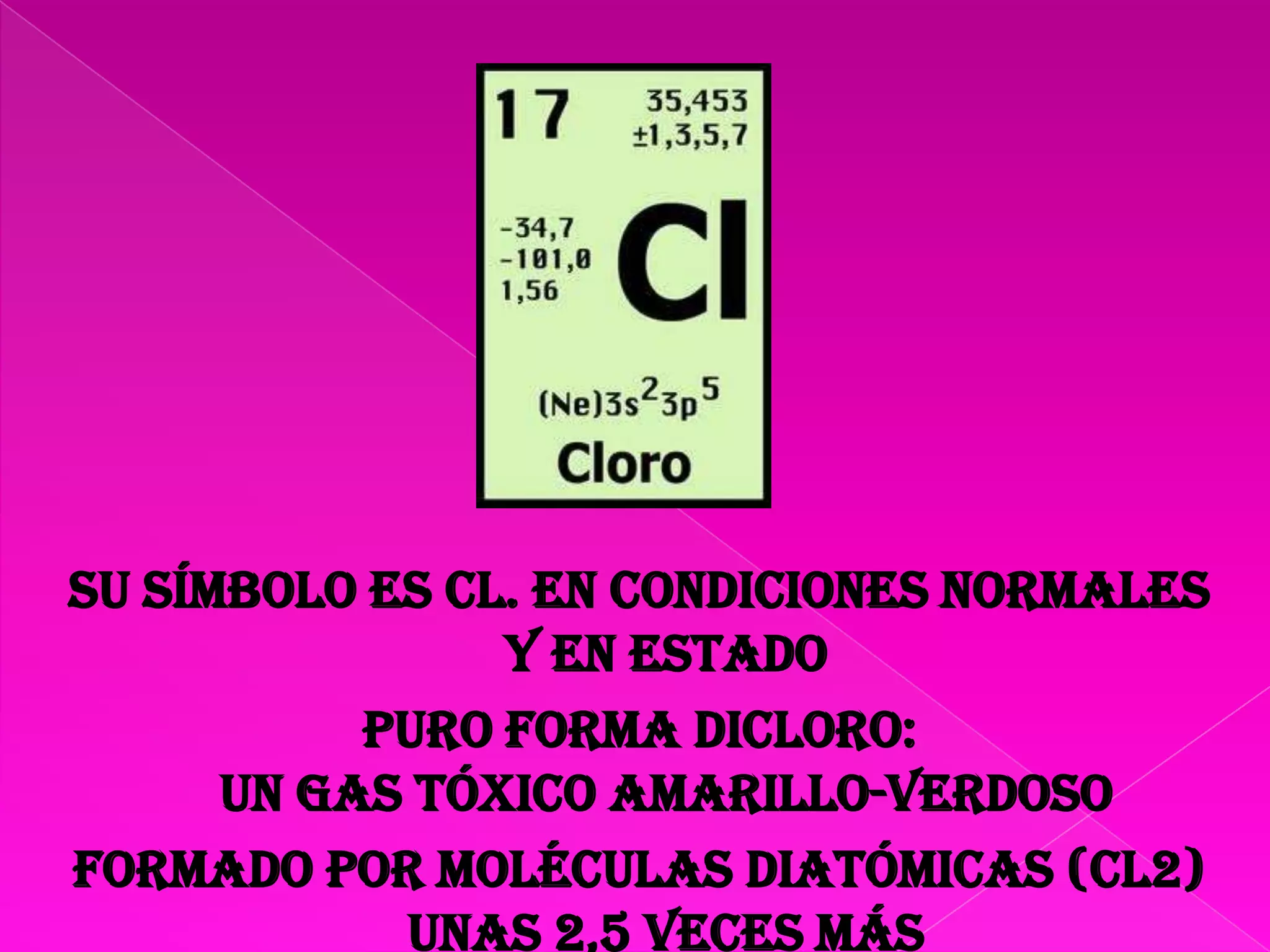 Elemento cloro | PPTX | Chemistry | Science