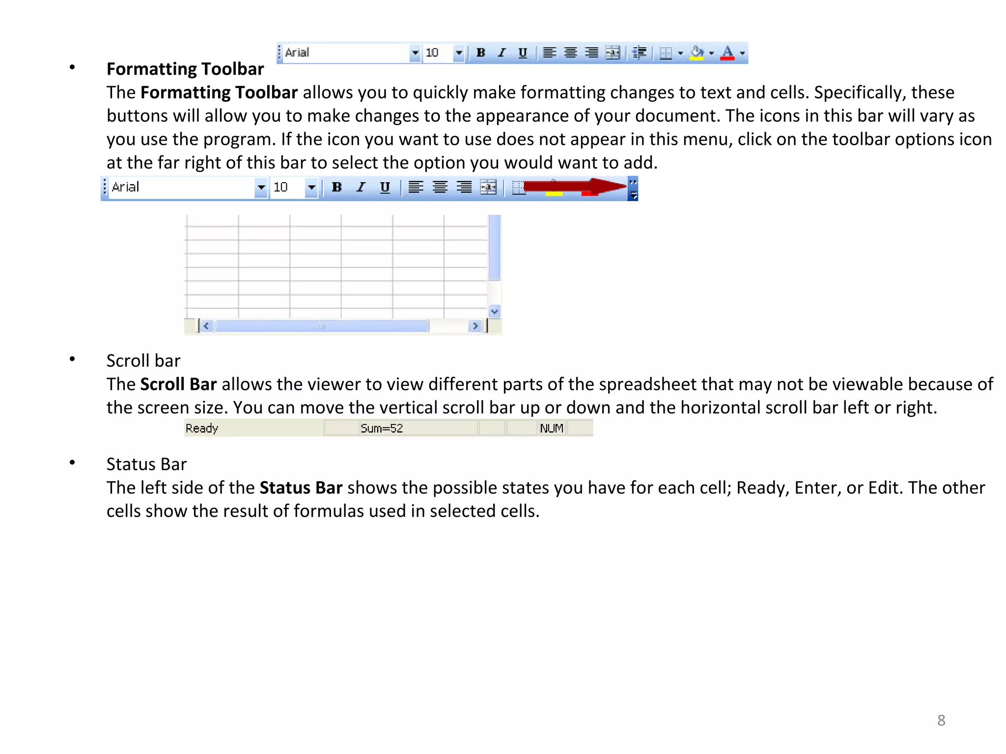 Element of an electronic speadsheet ms excel | PPT