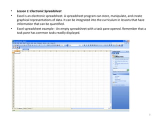 Element of an electronic speadsheet ms excel | PPT