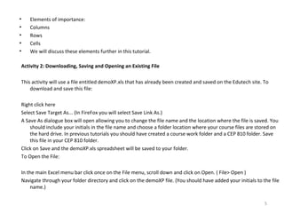 Element of an electronic speadsheet ms excel | PPT