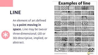 ELEMENT OF ART: LINE, SHAPE, VALUE, FORM | PDF