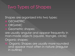 Element of art shape value color texture and | PPT