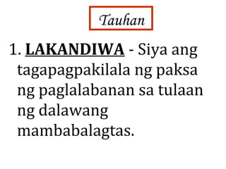 Elemento ng balagtasan | PPT