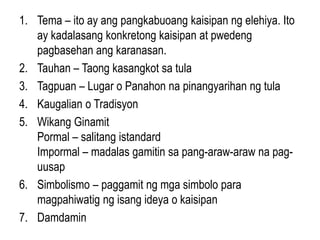Filipino 9 Elemento ng Elehiya | PPTX