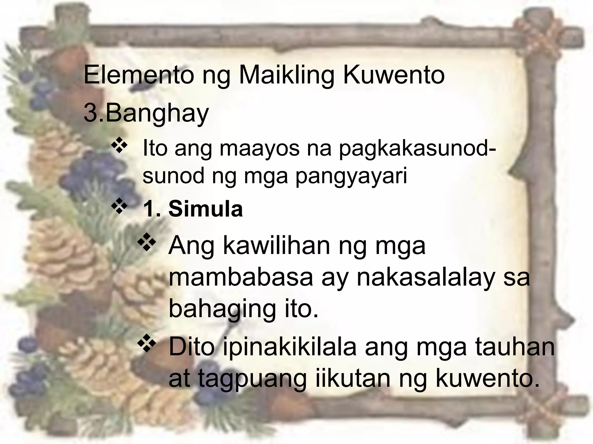 Elemento ng maikling kuwento | PPT