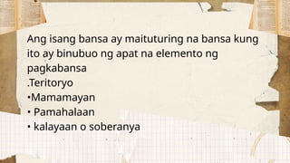 ELEMENTO NG PAGKABANSA POWERPOINT PRESENTATION | PPTX