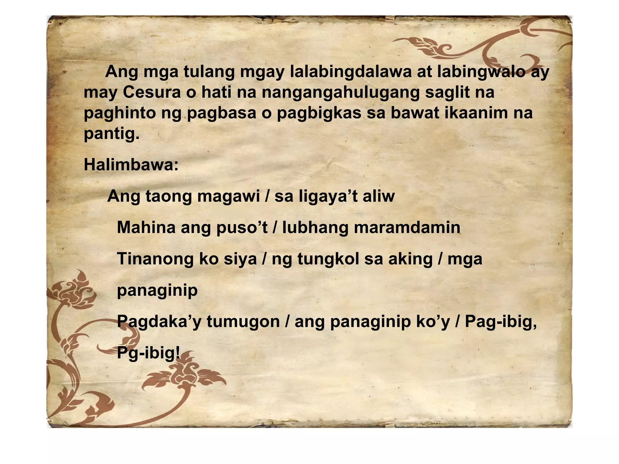 Elemento Ng Tula | PPT