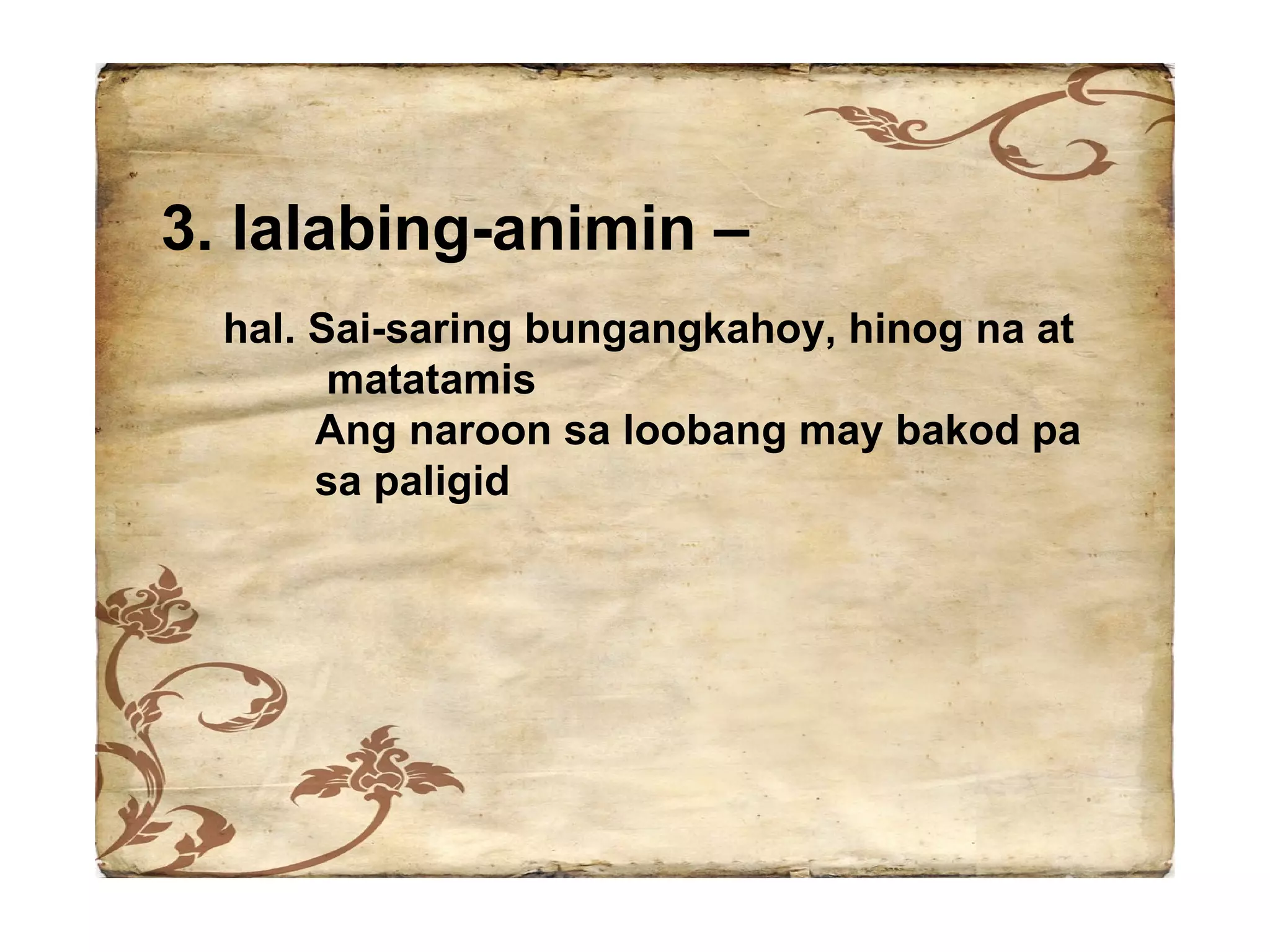 Elemento Ng Tula | PPT