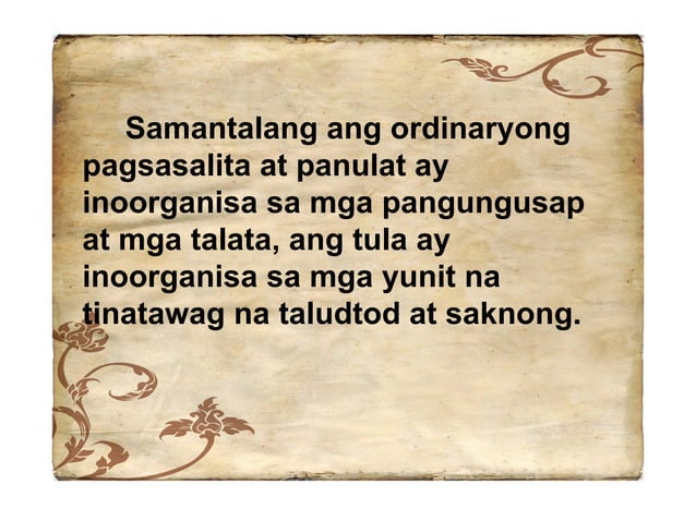 Elemento Ng Tula | PPT