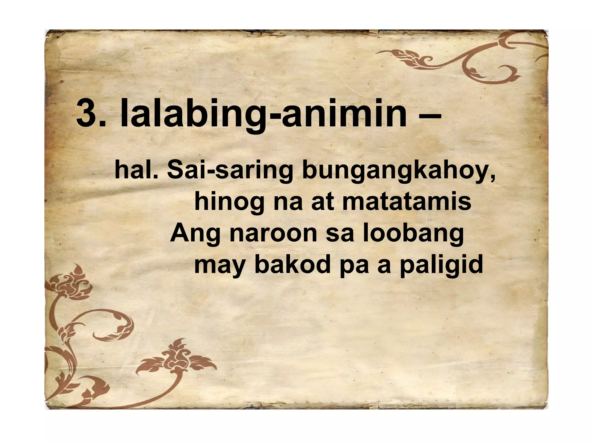 Elemento ng tula | PPT