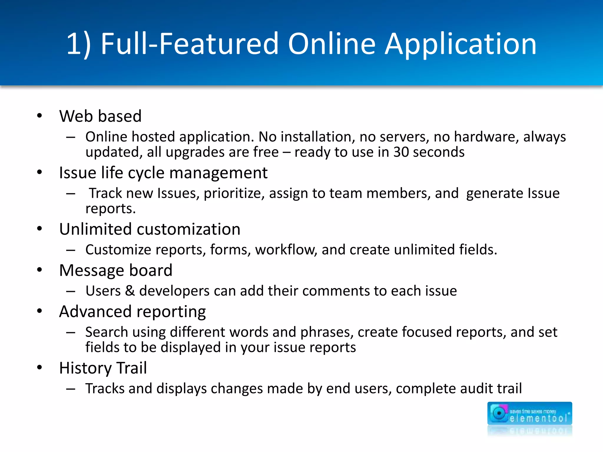 Elementool issue tracking | PPT