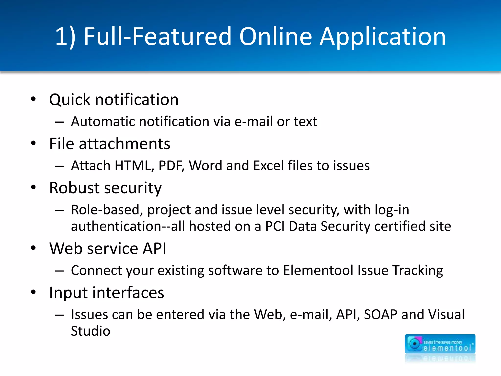 Elementool issue tracking | PPT