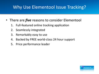 Elementool issue tracking | PPT