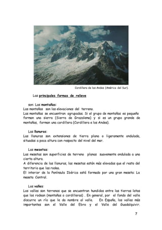 Elementos del medio natural. el relieve. | DOCX