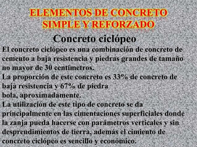 Elementos de concreto simple y reforzado | PPT