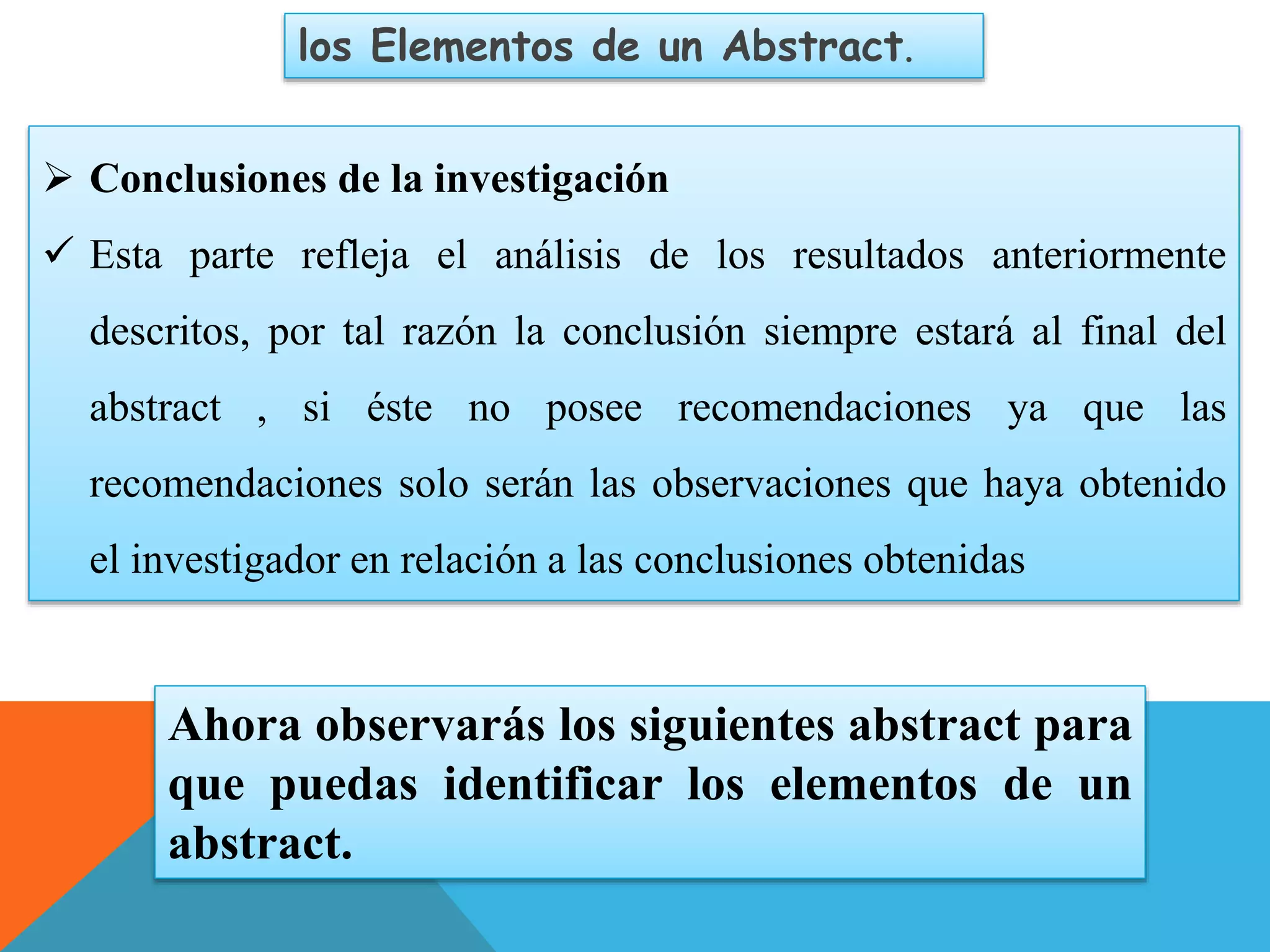Elementos del abstract | PPTX