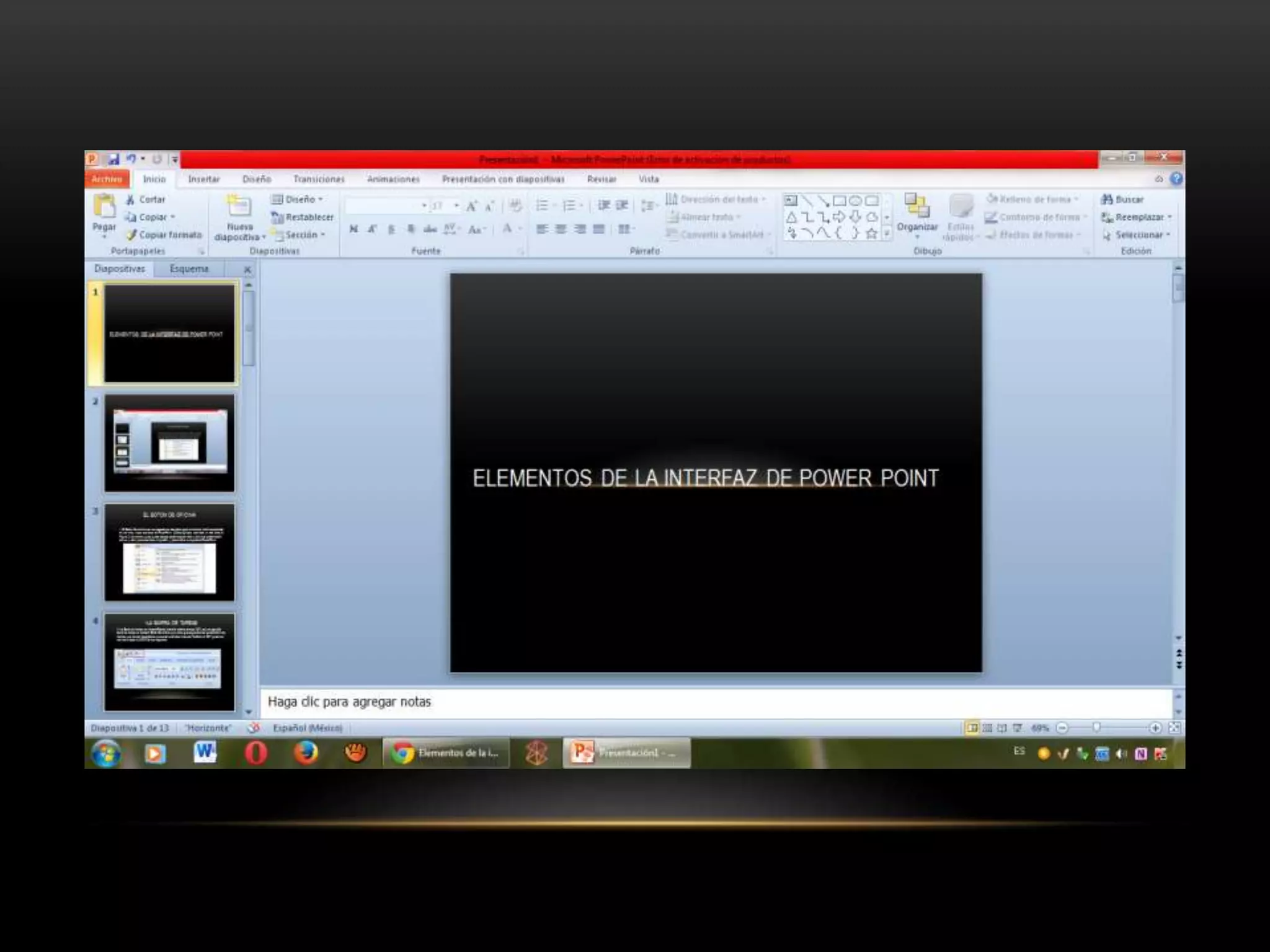Elementos de la interfaz de power point | PPTX