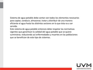 Elementos de la linea de suministro de agua potable. | PPTX
