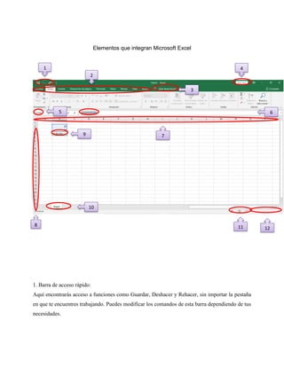 Elementos de la Pantalla de Microsoft Excel | PDF
