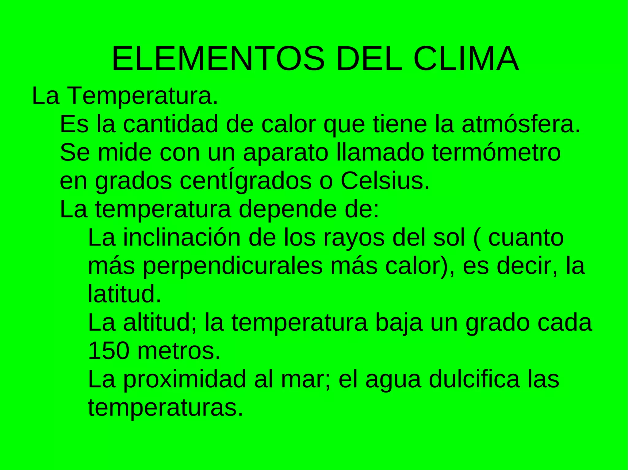 Elementos del clima | ODP