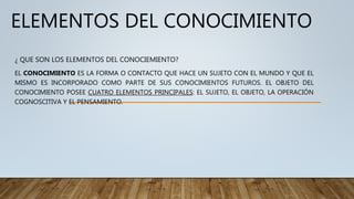 Elementos del conocimiento | PPTX