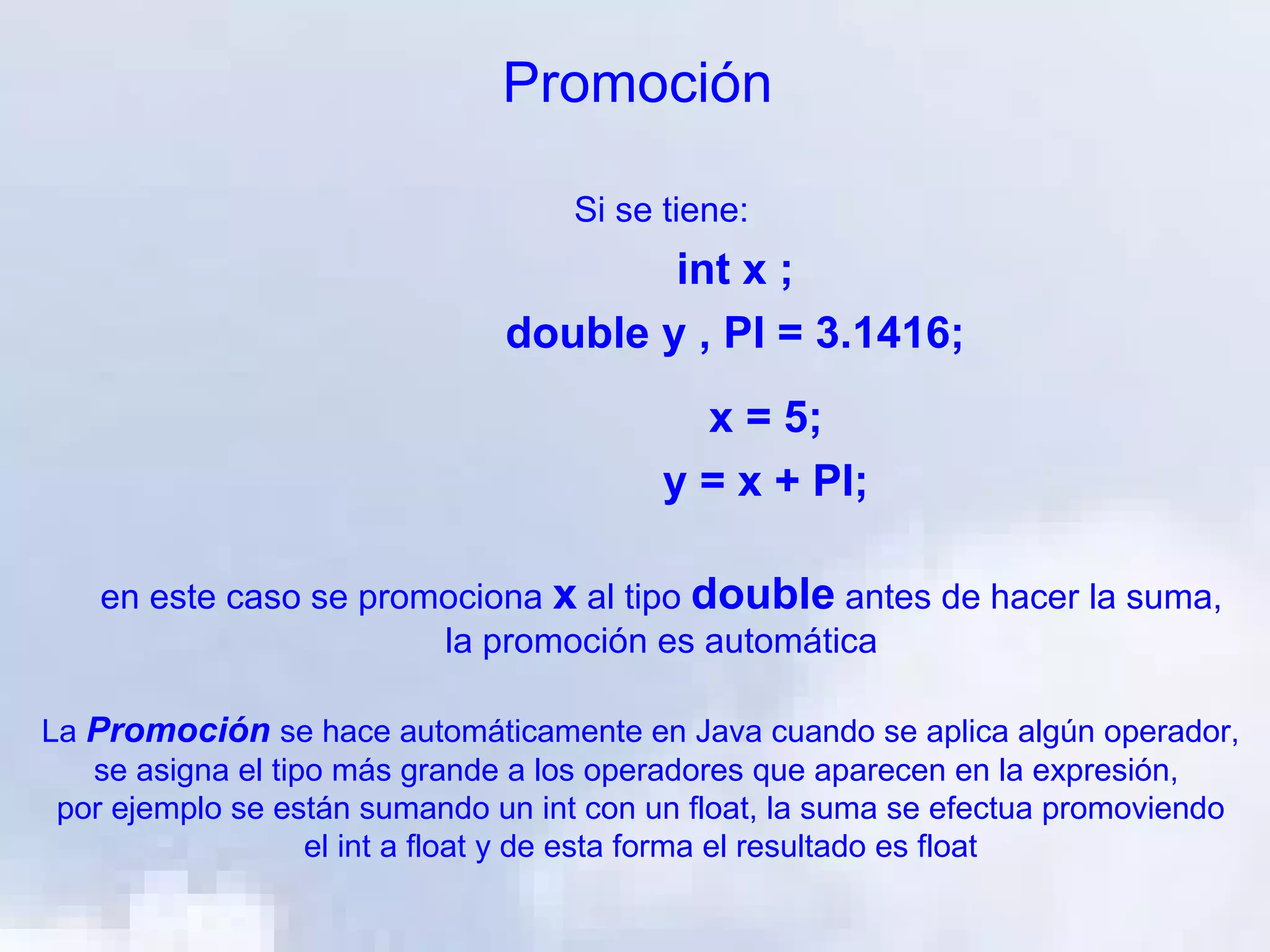 Elementos del lenguaje java | PPT