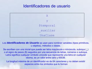 Elementos del lenguaje java | PPT