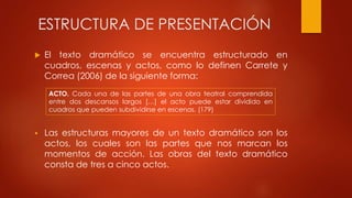 Elementos del texto dramático | PPTX