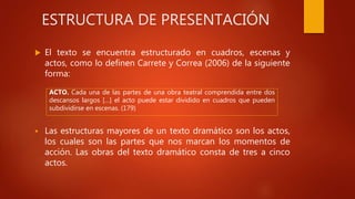 Elementos del texto dramático | PPTX