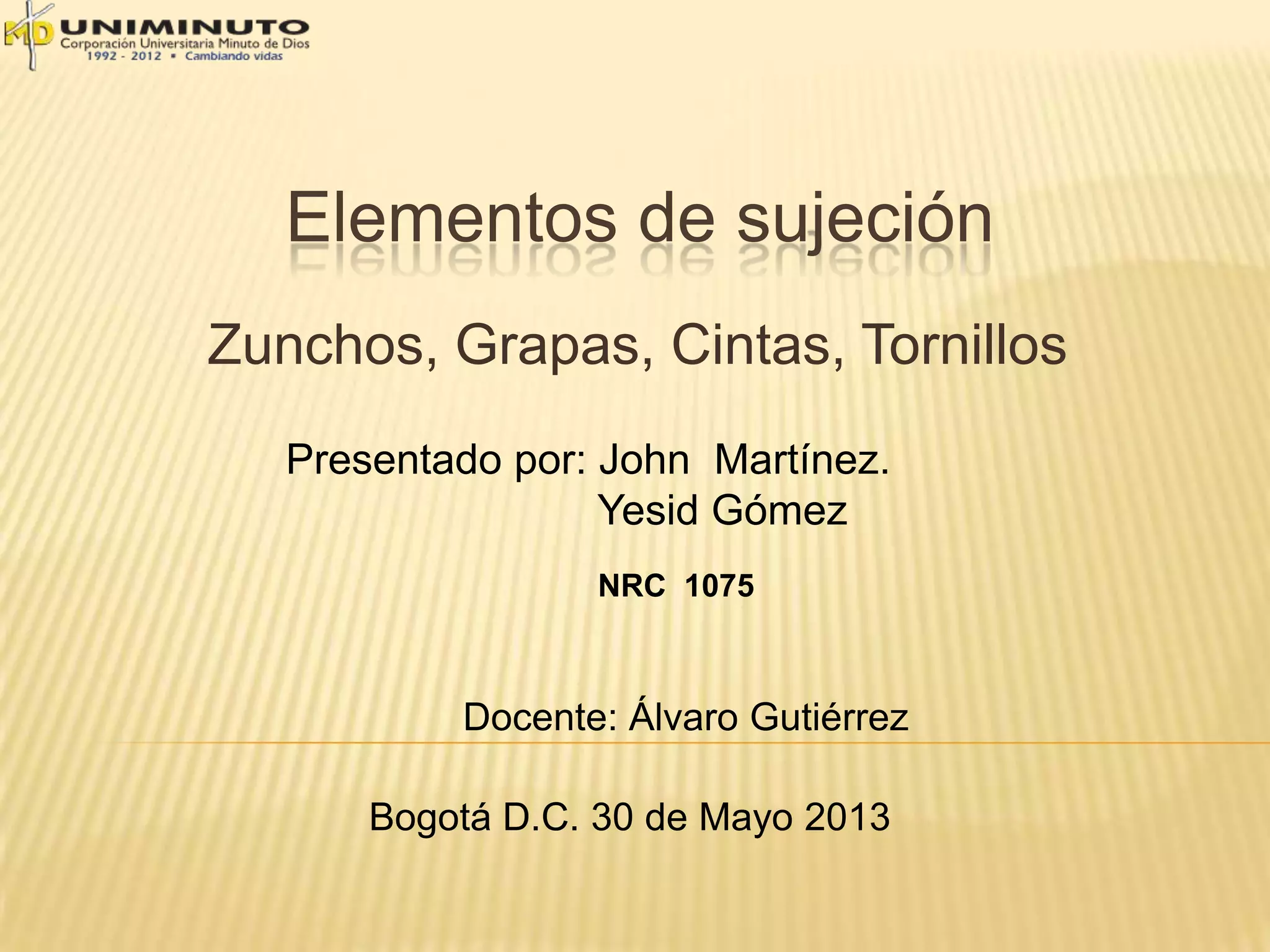 Elementos de sujecion | PPTX