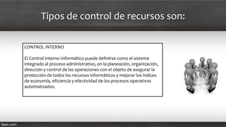 Elementos de tarea y control de recursos informaticos | PPTX
