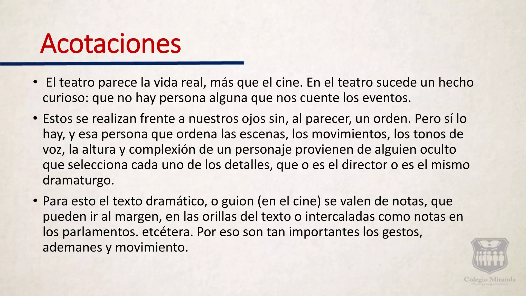 Elementos de textos dramatico | PPTX