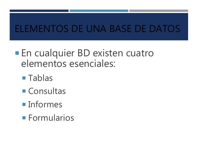 Elementos de una base de datos