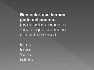 Elementos de un poema | PPTX