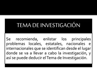 Elementos de un proyecto de investigacion | PPTX