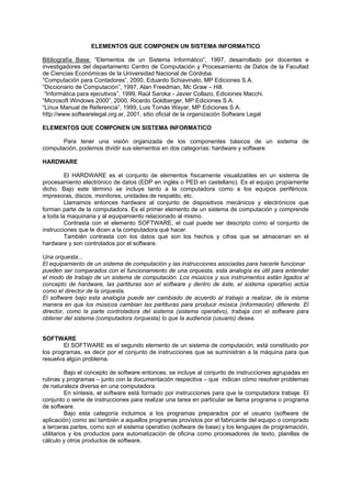 Elementos de un sistema informatico | PDF