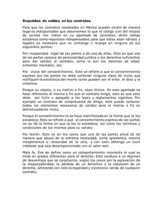 Elementos esenciales y de validez contratos mexico | DOCX