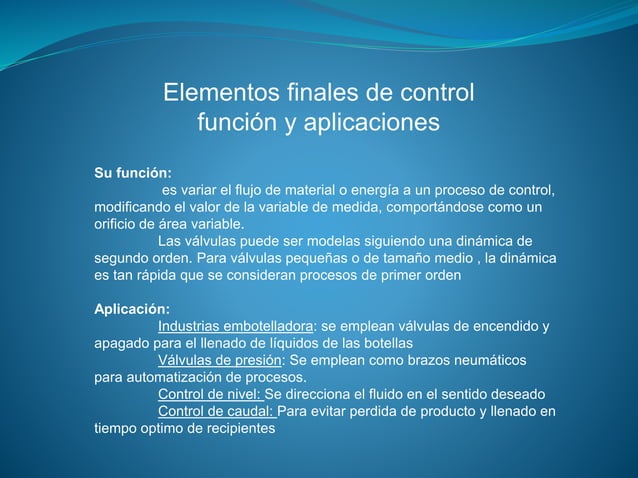 Elementos finales de control | PPT