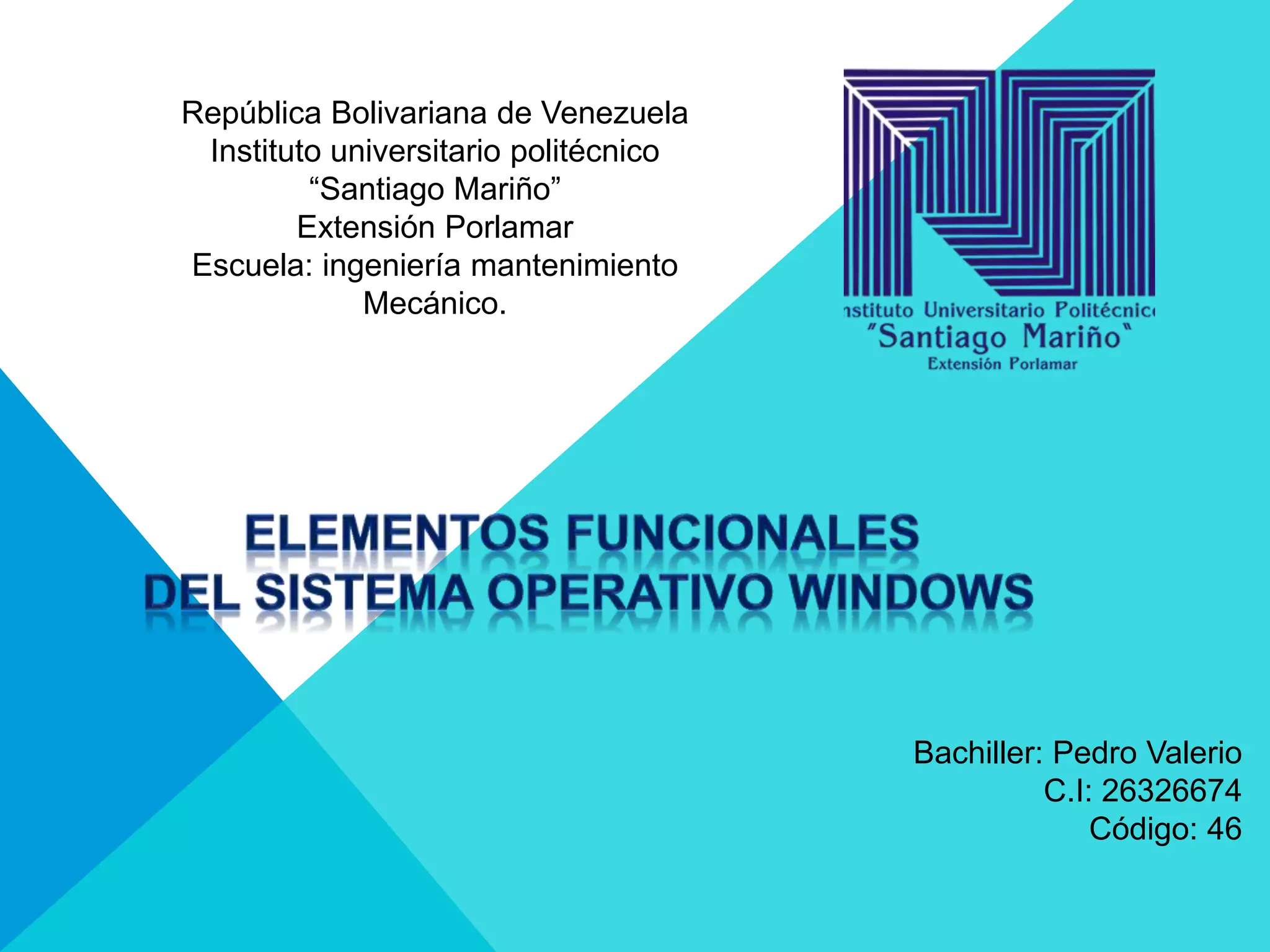 Elementosfuncionalesdelsowindows | PPTX | Computing | Technology & Computing