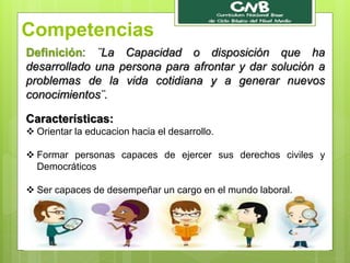 Elementos, fundamentos y enfoques del cnb | PPTX