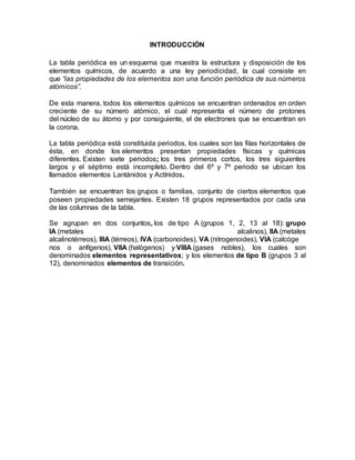 Elementos grupos VIIA, VIA, VA, IVA de la tabla periodica | DOCX