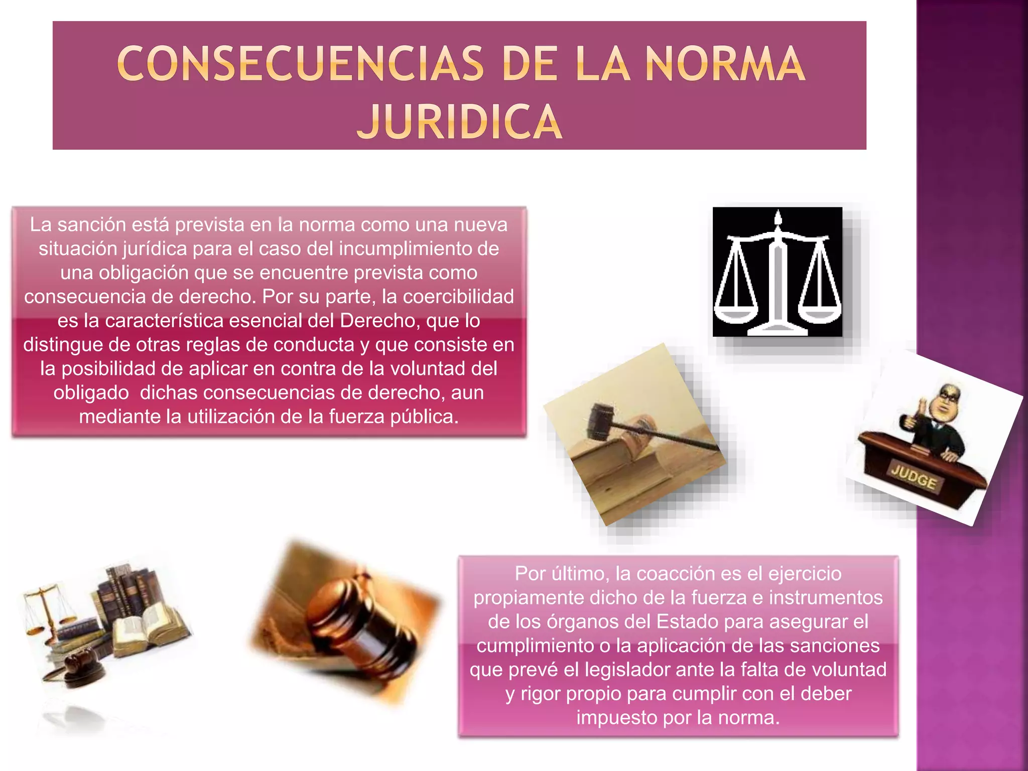 Elementos y consecuencias de la norma juridica | PPTX