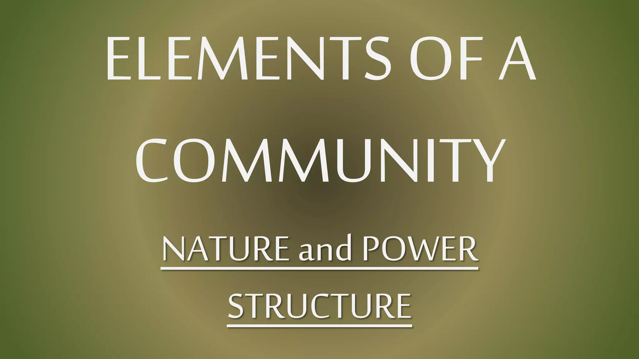 Elements of Community | PPTX